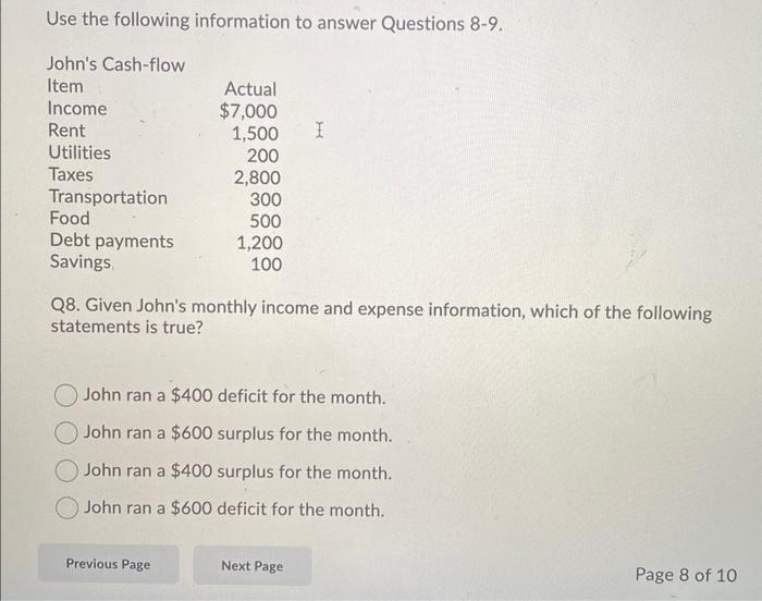Solved Use the following information to answer Questions | Chegg.com Solved Use the following information to answer Questions | Chegg.com