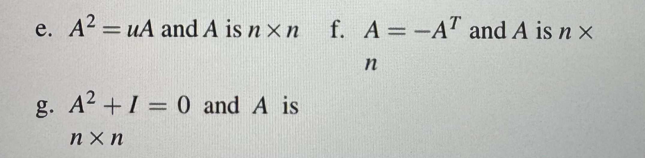 Solved Exercise 3.2.10 ﻿Explain what can be said about detA | Chegg.com