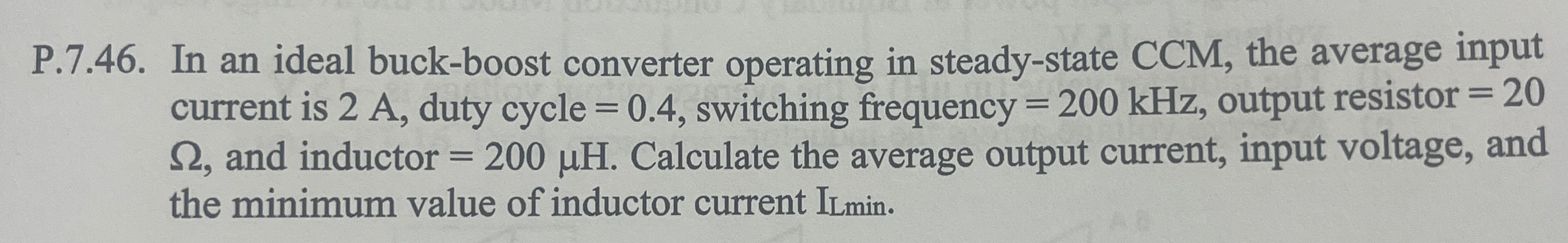 Solved P.7.46. ﻿In an ideal buck-boost converter operating | Chegg.com