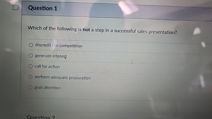 Solved Question 1Which of the following is not a step in a | Chegg.com