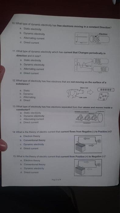 Solved 10 What type of dynamic electricity has free | Chegg.com