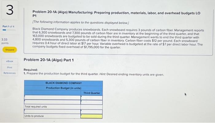 Solved 3 Part 1 of 4 3.33 points Skipped eBook Print | Chegg.com