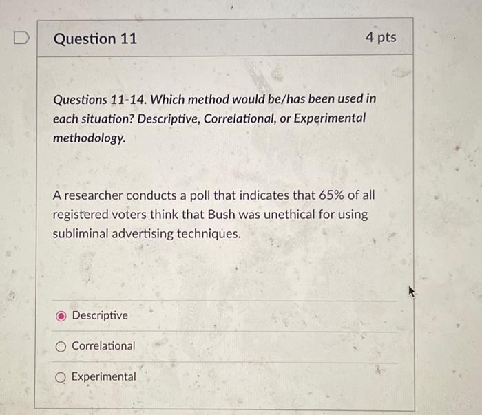 Solved Questions 11-14. Which method would be/has been used | Chegg.com