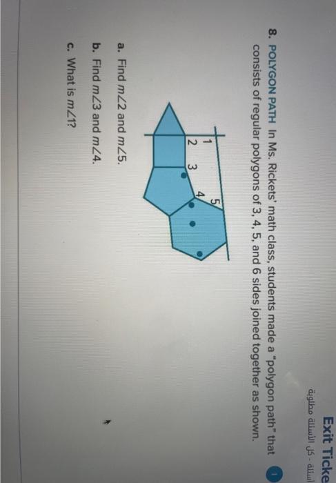 Solved 8. POLYGON PATH In Ms. Rickets' math class, students | Chegg.com