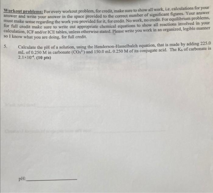 Solved Workout problems: For every workout problem, for | Chegg.com