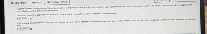 Solved PREVIOUS ANSWERS 22. [0/2 Points] DETAILS Suppose a | Chegg.com