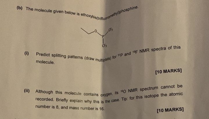 Solved splitting patterns (draw multiplets) ﻿for ?31P ﻿and | Chegg.com