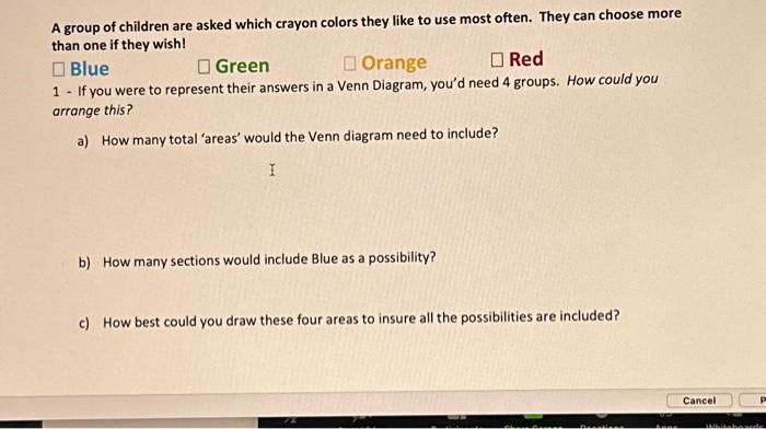 Solved A group of children are asked which crayon colors | Chegg.com
