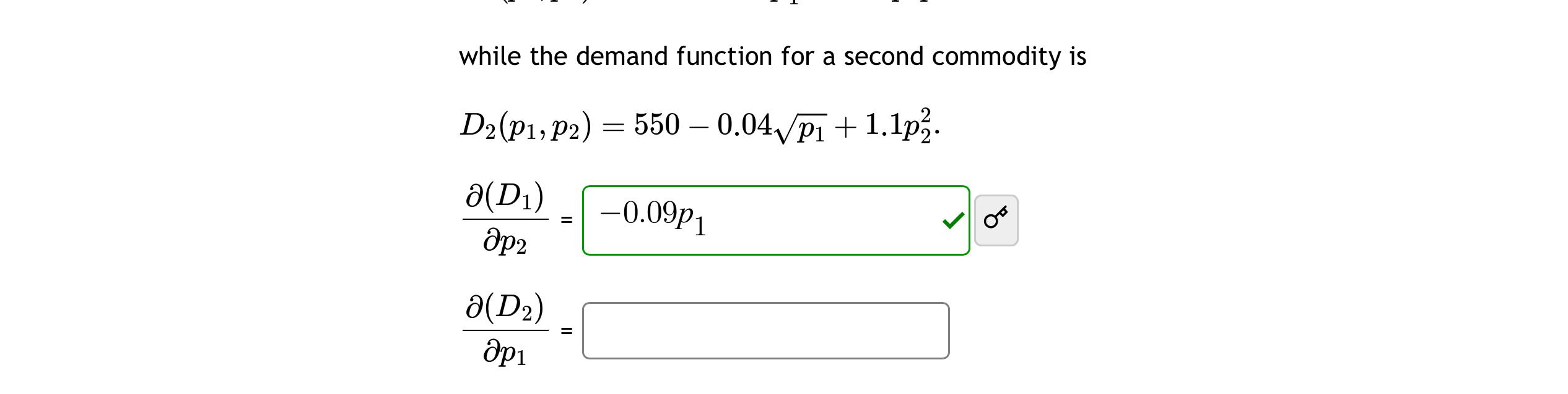 Solved while the demand function for a second commodity | Chegg.com