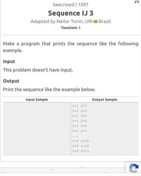 Solved Make a program that prints the sequence like the | Chegg.com