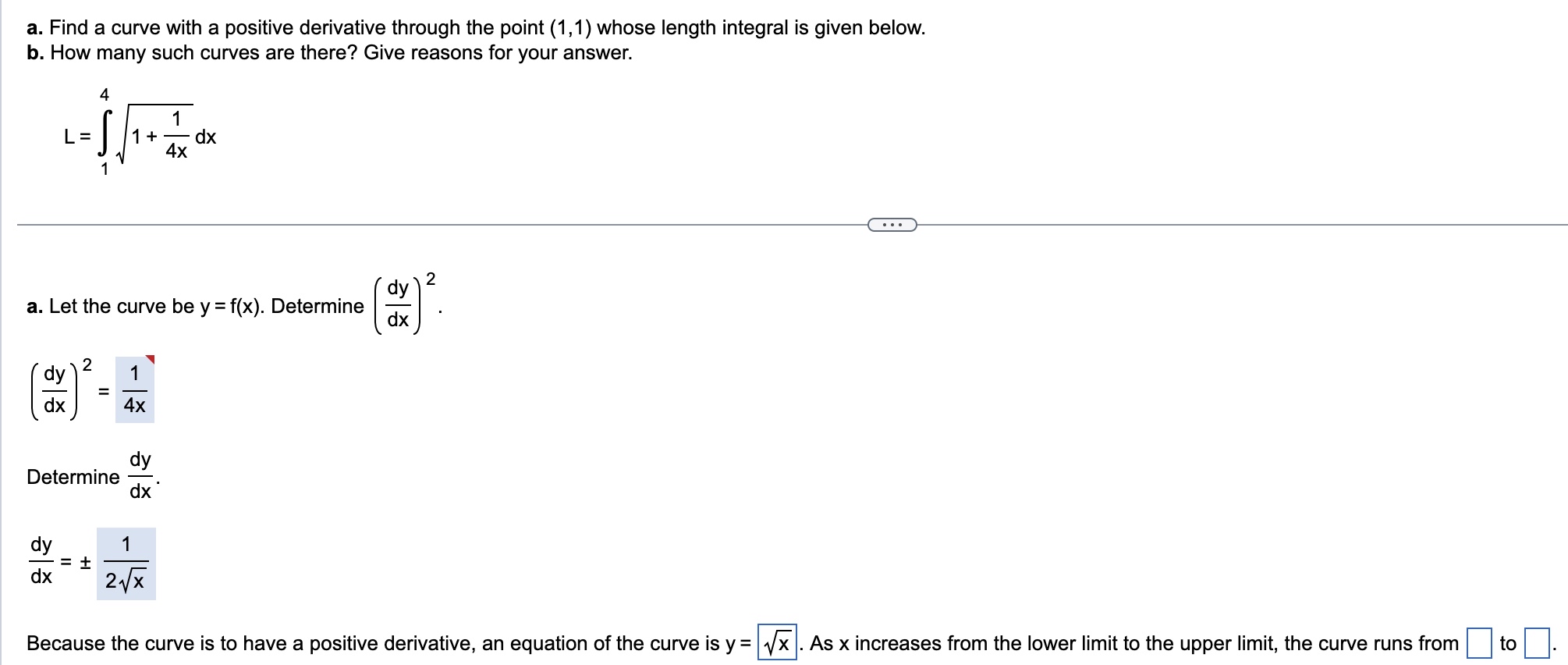Solved a. ﻿Find a curve with a positive derivative through | Chegg.com