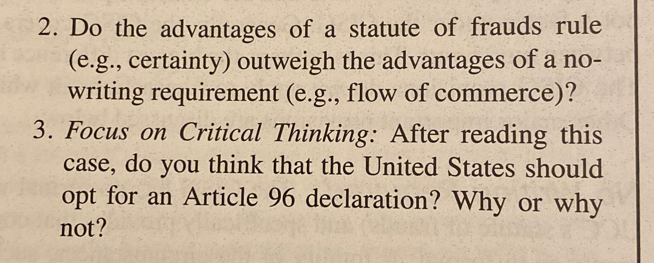 Solved Do the advantages of a statute of frauds rule (e.g., | Chegg.com