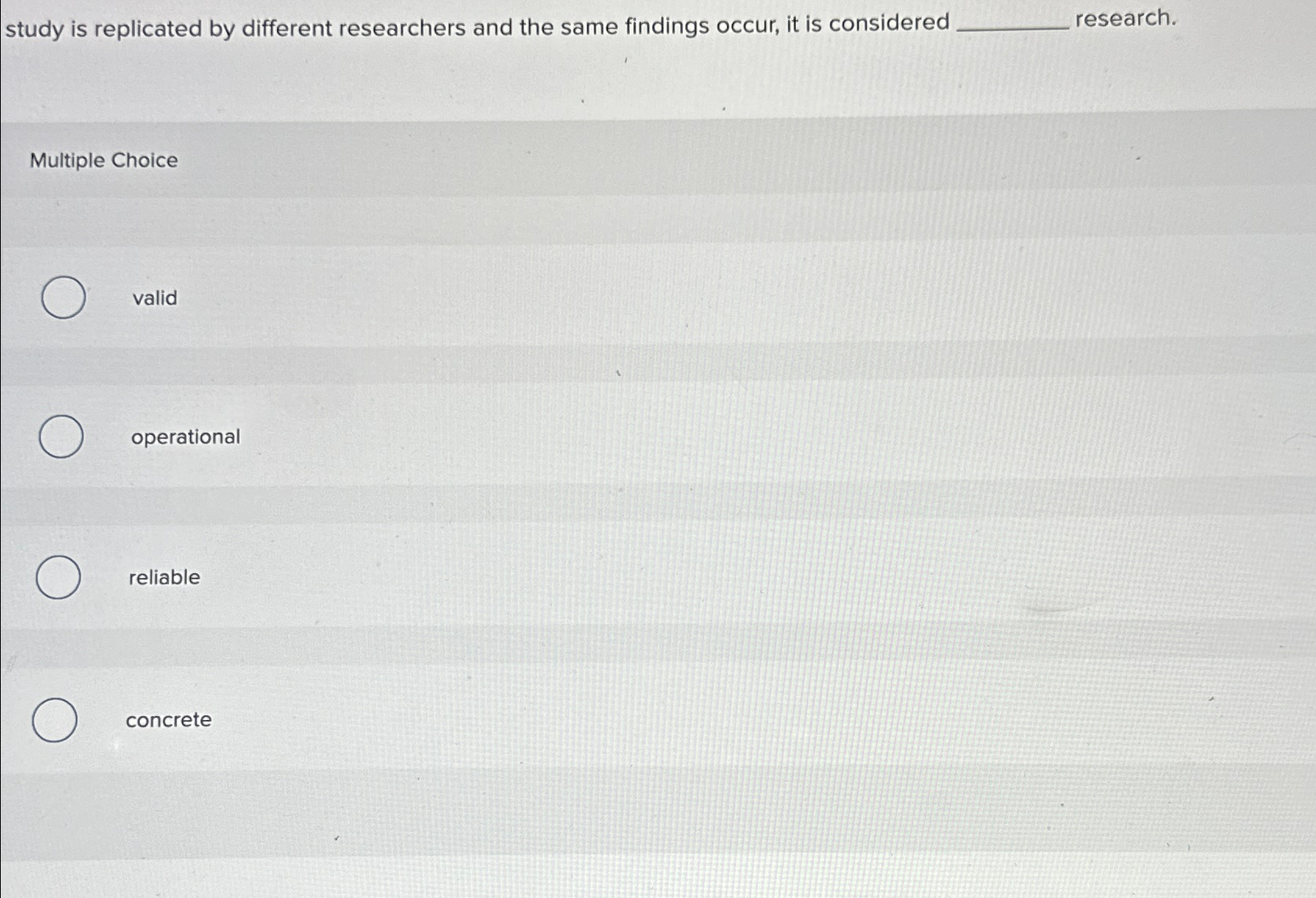 Solved study is replicated by different researchers and the | Chegg.com