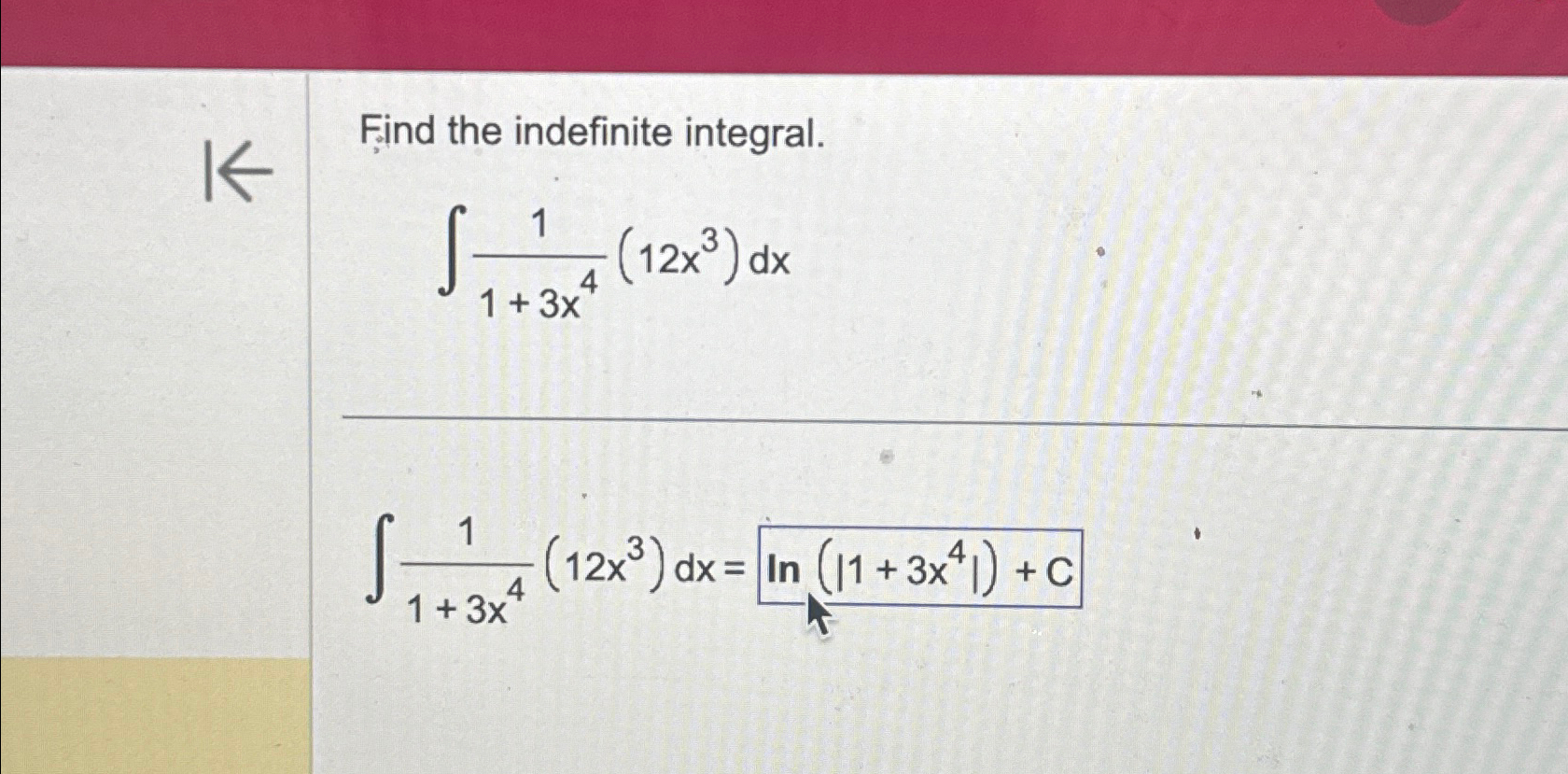 Solved Find the indefinite | Chegg.com
