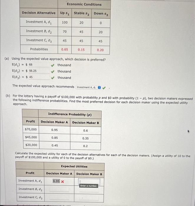 Solved (a) Using the expected value approach, which decision | Chegg.com