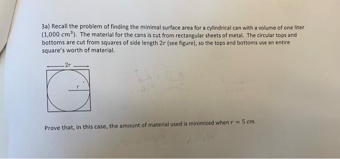 Solved 3a) Recall the problem of finding the minimal surface | Chegg.com