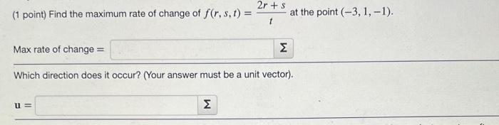 Solved (1 point) Find the maximum rate of change of | Chegg.com