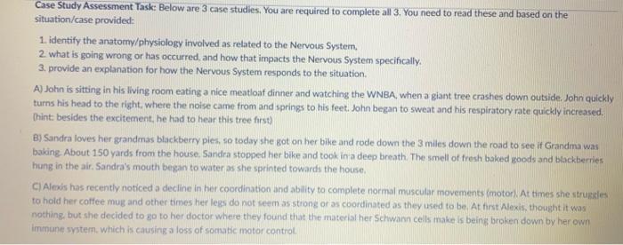 Solved Case Study Assessment Task: Below are 3 case studies. | Chegg.com
