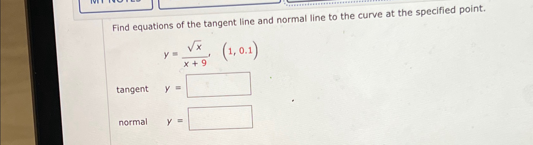 Solved Find equations of the tangent line and normal line to | Chegg.com
