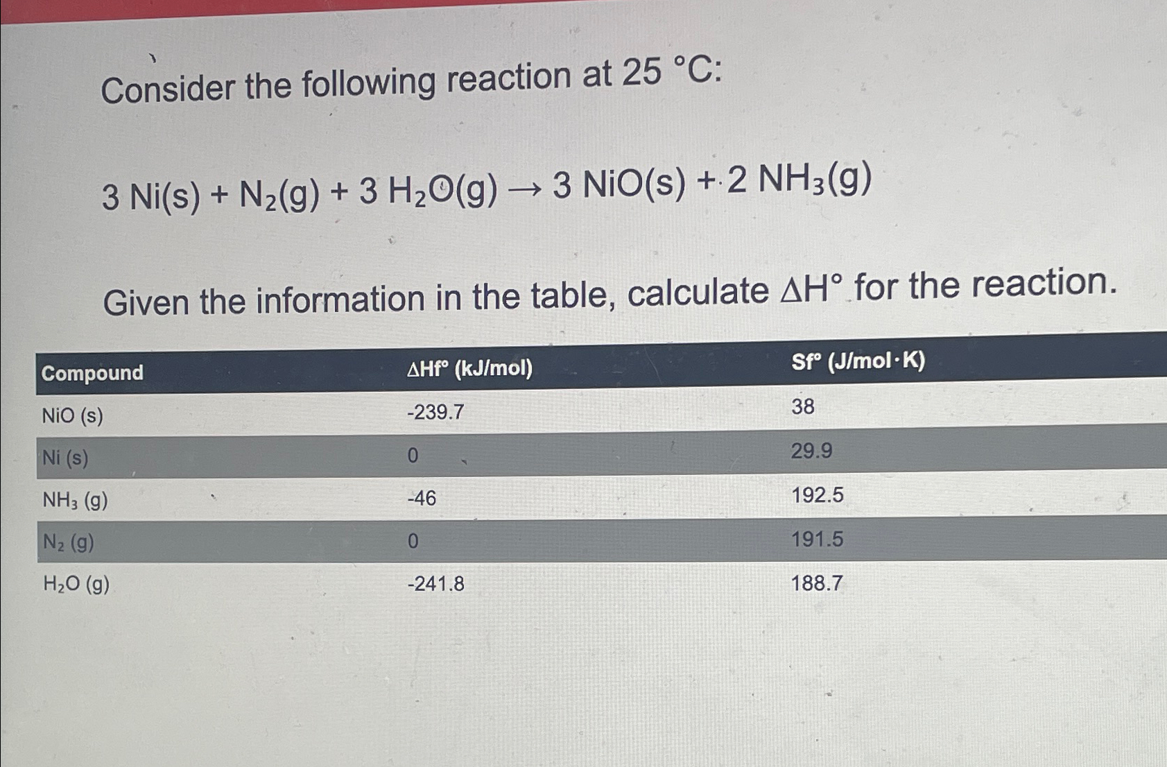 Solved Consider the following reaction at 25°C | Chegg.com