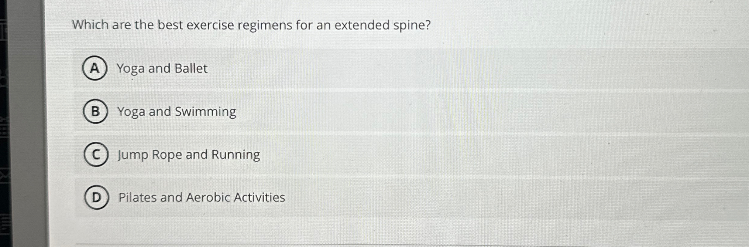 Solved Which are the best exercise regimens for an extended | Chegg.com