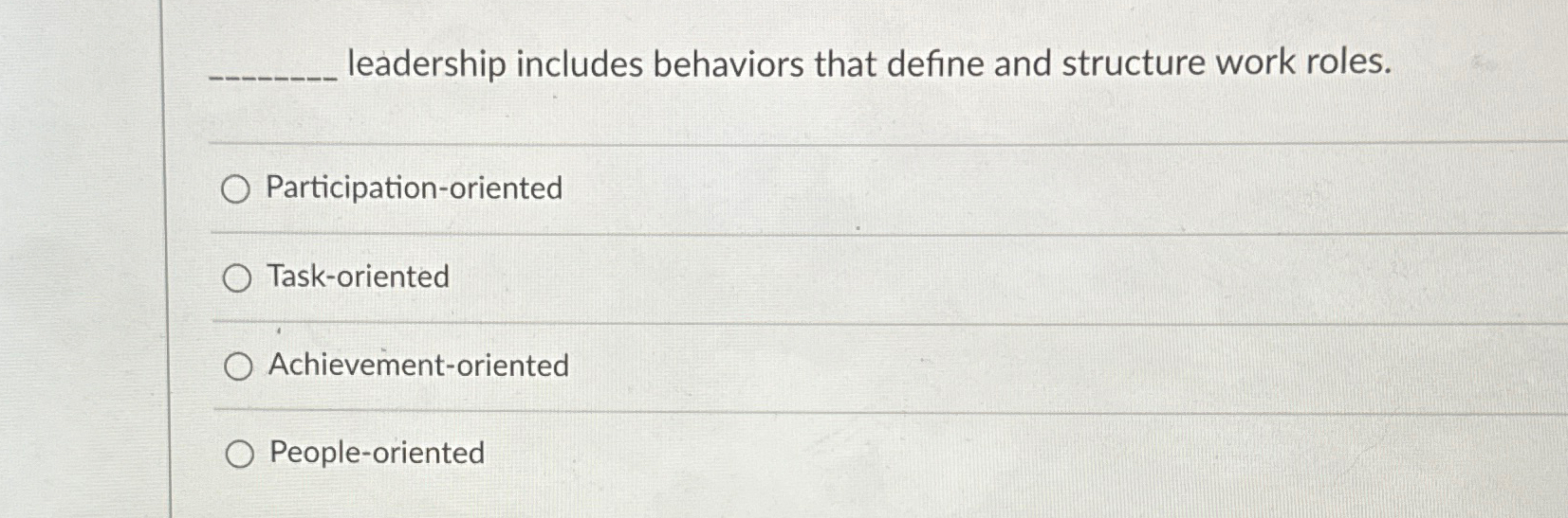 Solved leadership includes behaviors that define and | Chegg.com