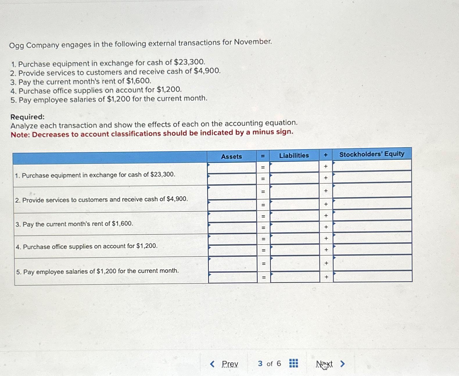 Solved Ogg Company engages in the following external | Chegg.com