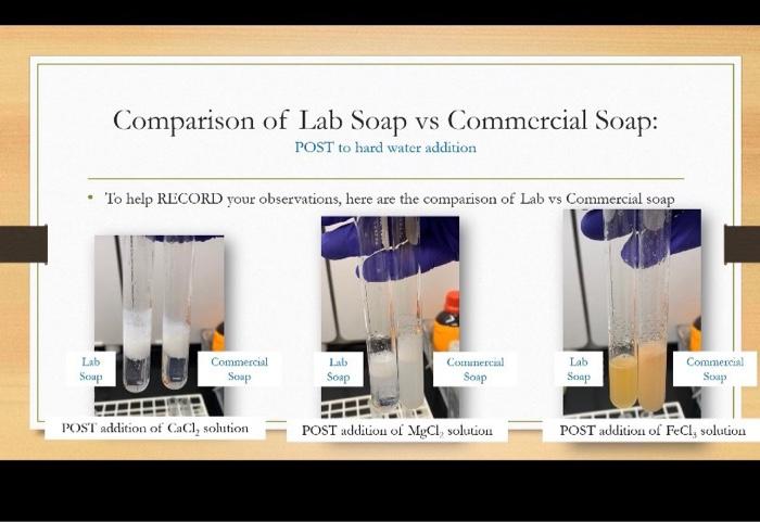 Solved Comparison of Lab Soap vs Commercial Soap: POST to | Chegg.com