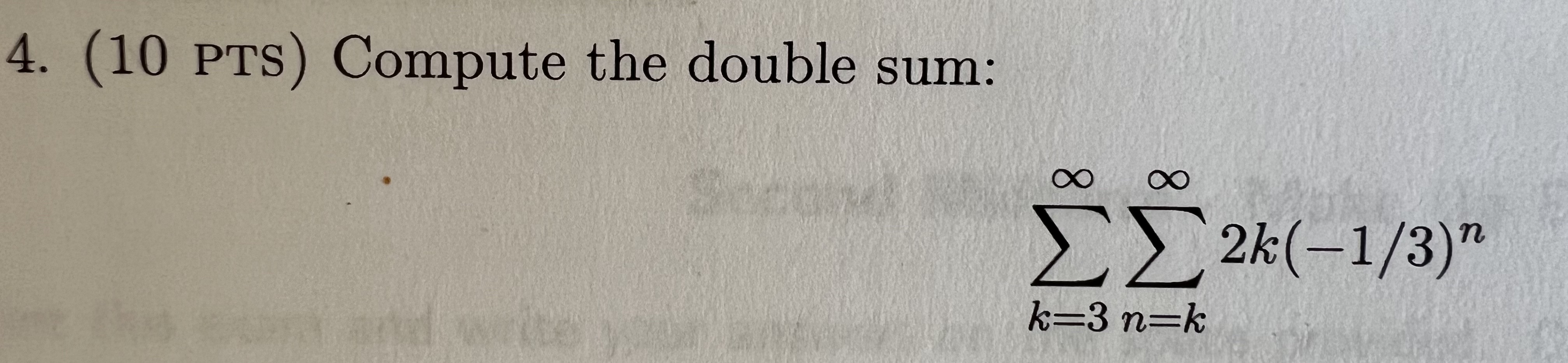 Solved compute the double sum. this is discrete math. | Chegg.com
