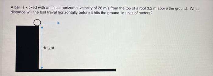 Solved A ball is kicked with an initial horizontal velocity | Chegg.com