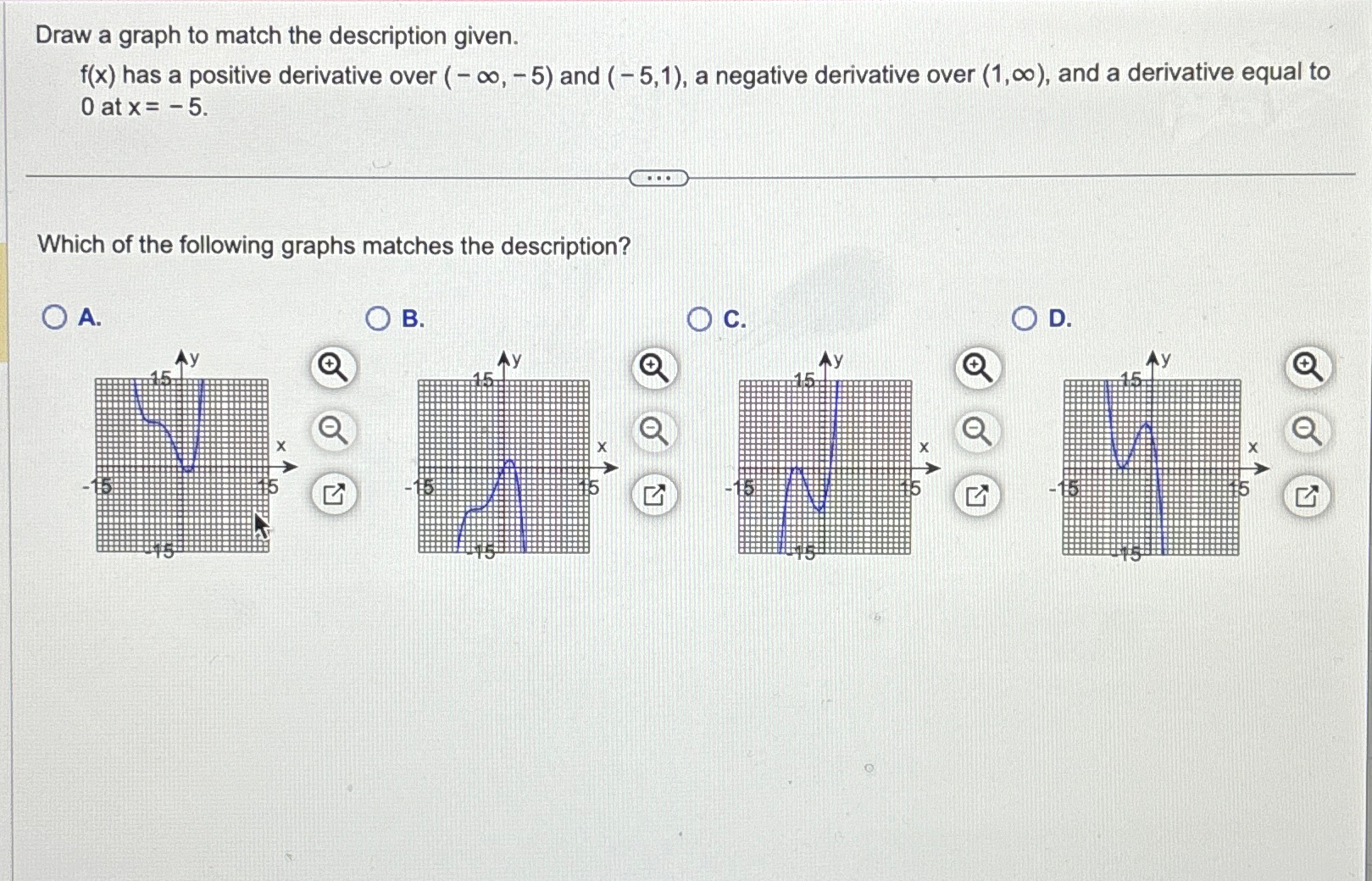 Solved Draw a graph to match the description given.f(x) ﻿has | Chegg.com