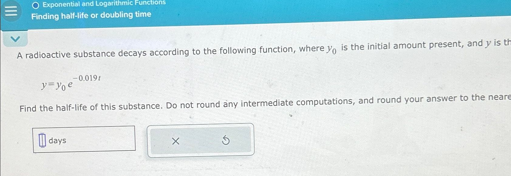 Solved Exponential and Logarithmic FunctionsFinding | Chegg.com