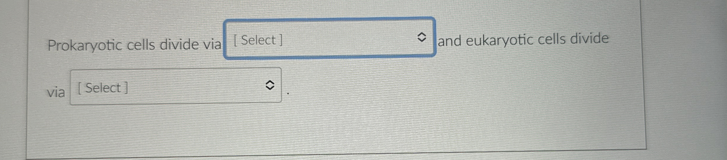 Solved Prokaryotic cells divide vieand eukaryotic cells | Chegg.com