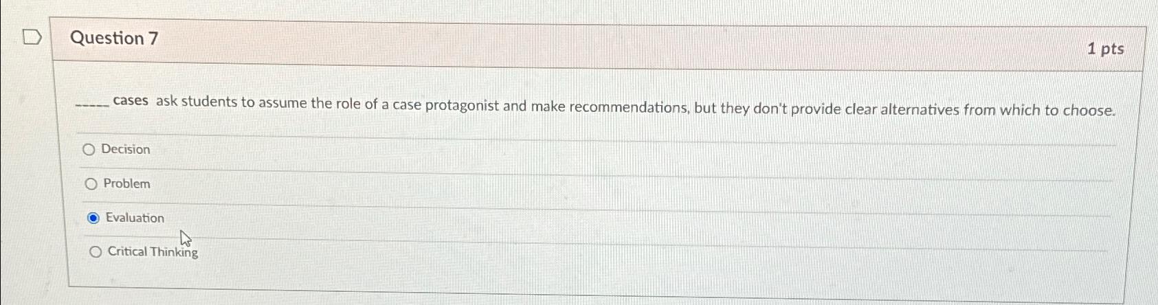 Solved Question 71 ﻿ptscases ask students to assume the role | Chegg.com