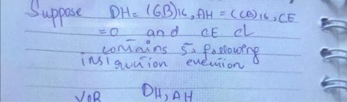 Solved Suppose DH=(6B)K6,AH=(CB)16,CE =0 and CEC contains 5 | Chegg.com
