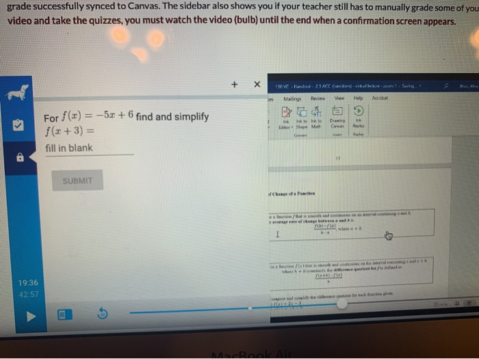 Solved grade successfully synced to Canvas. The sidebar also | Chegg.com