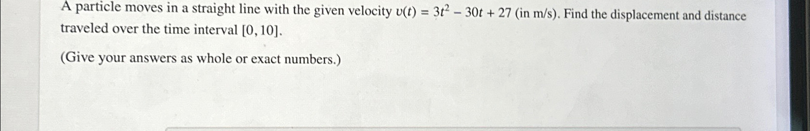 Solved A particle moves in a straight lie with the given | Chegg.com