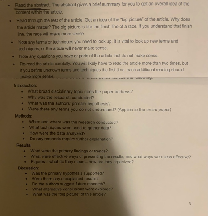Solved Read the abstract. The abstract gives a brief summary | Chegg.com