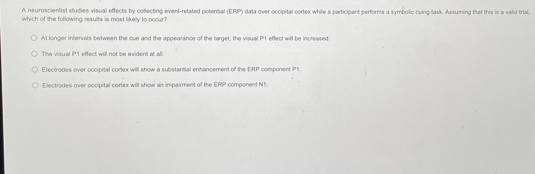 Solved A neuroscientist studies visual effects by collecting | Chegg.com