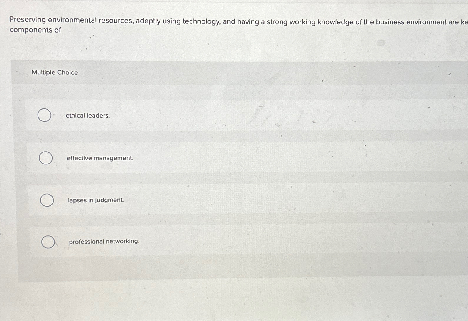 Solved Preserving environmental resources, adeptly using | Chegg.com