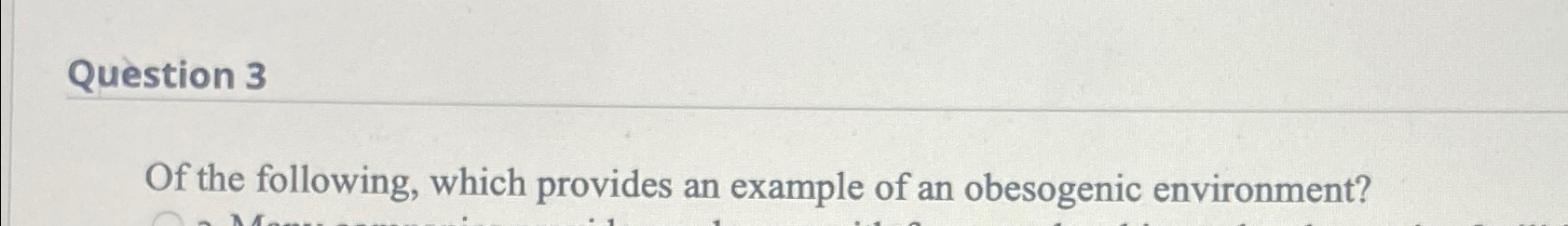 Solved Of the following, which provides an example of an | Chegg.com