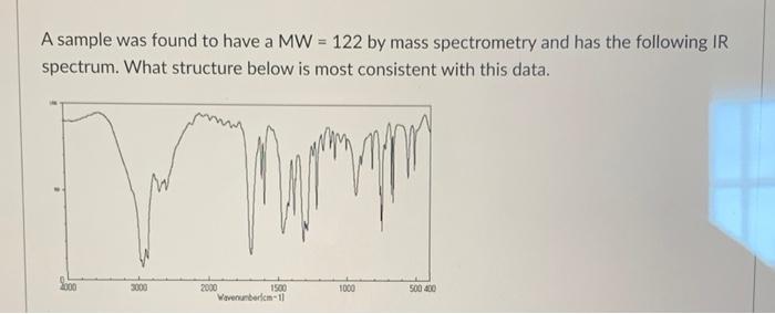 Solved A sample was found to have a MW = 103 by mass | Chegg.com