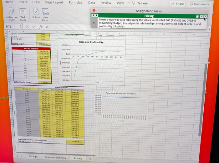 Home Insert Draw Page Layout Formulas Data Review | Chegg.com