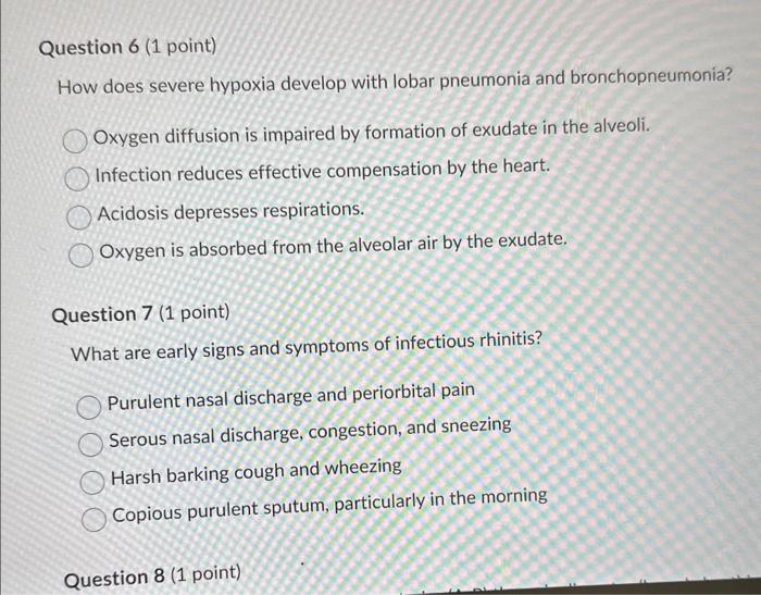 Solved How does severe hypoxia develop with lobar pneumonia | Chegg.com