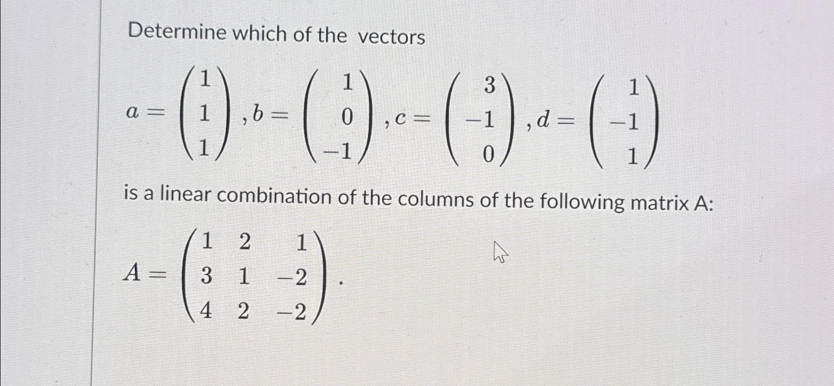 Solved Determine which of the | Chegg.com