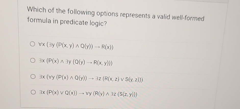 Solved Which of the following options represents a valid | Chegg.com