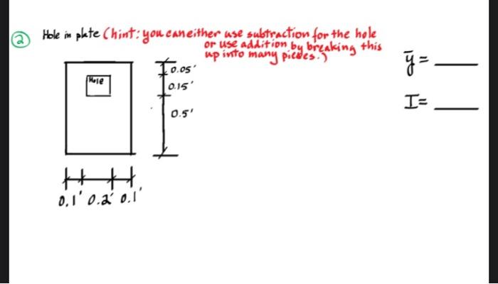 Solved Hole in plate (hint: you can either use subtraction | Chegg.com
