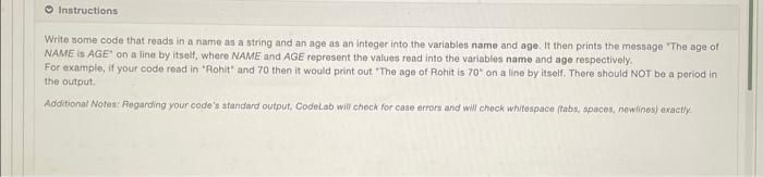 Solved Write some code that reads in a name as a string and | Chegg.com
