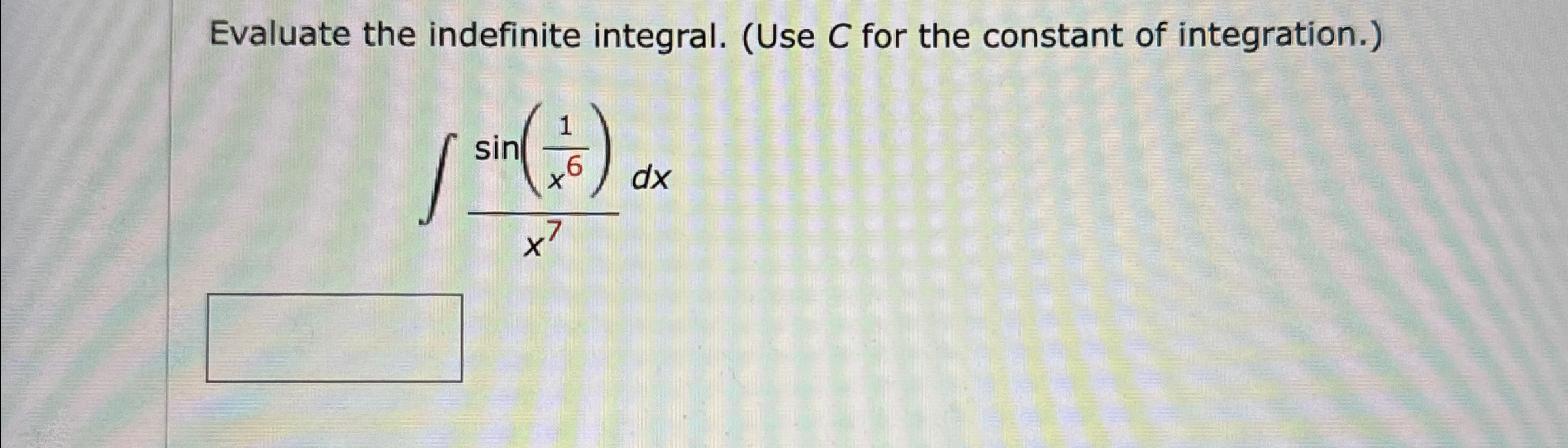 Solved Evaluate the indefinite integral. (Use C ﻿for the | Chegg.com