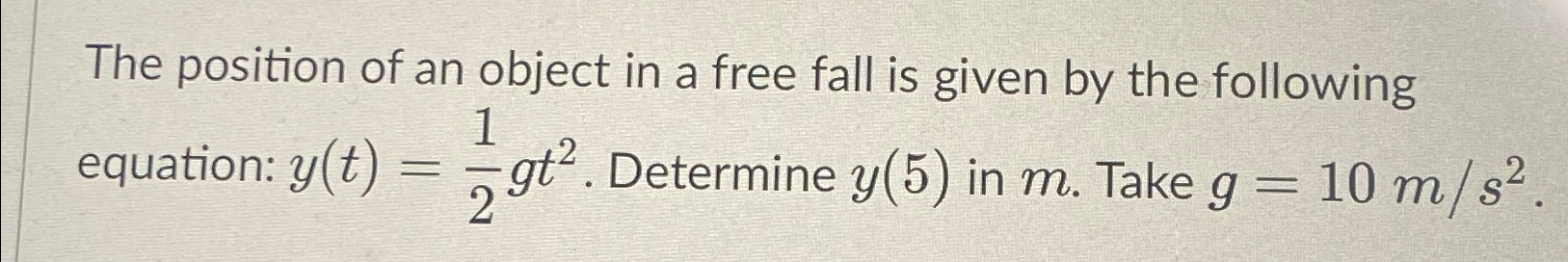 Solved The position of an object in a free fall is given by | Chegg.com